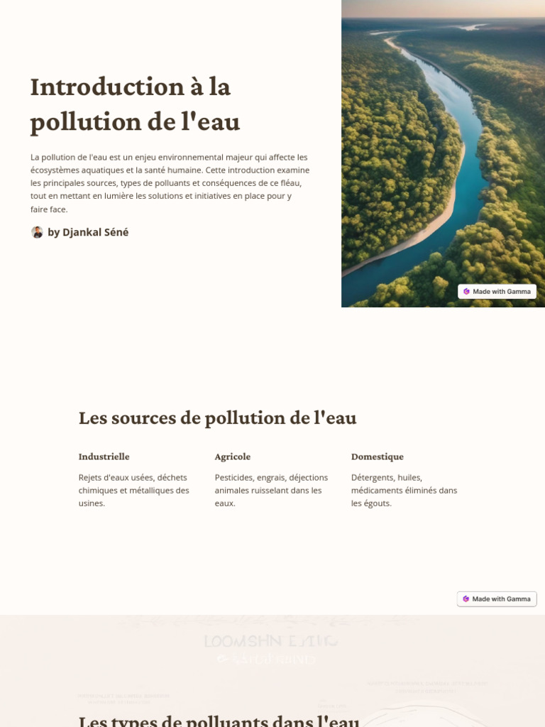 Introduction A La Pollution de Leau | PDF