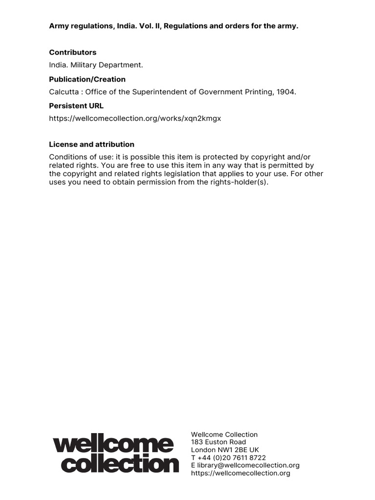 Army Regulations, India. Vol. II, Regulations and Orders For The Army | PDF
