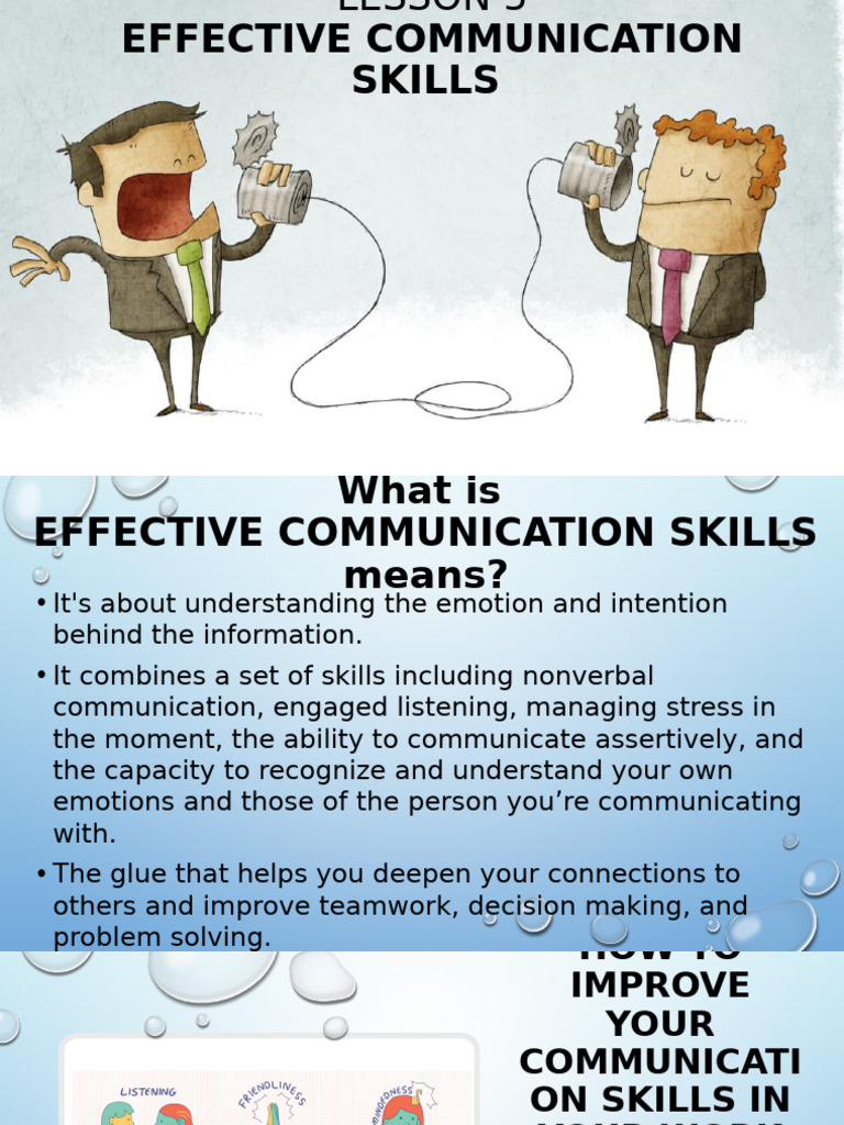 Lesson 6 Effective Communication Skills | PDF