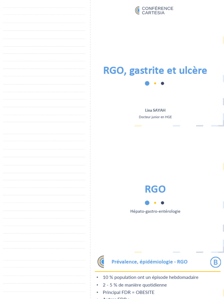 HGE - RGO Et Ulcères - Support de Cours - 03-02-2023 | PDF