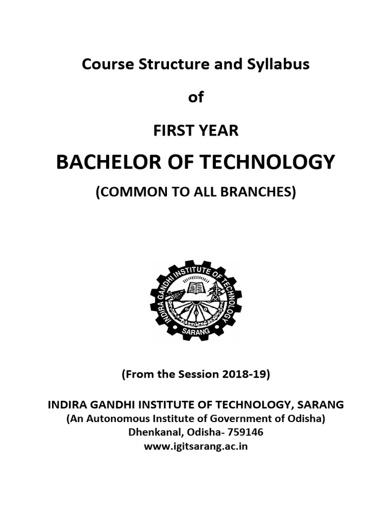 Igit Btech 1st Year Syllabus | PDF
