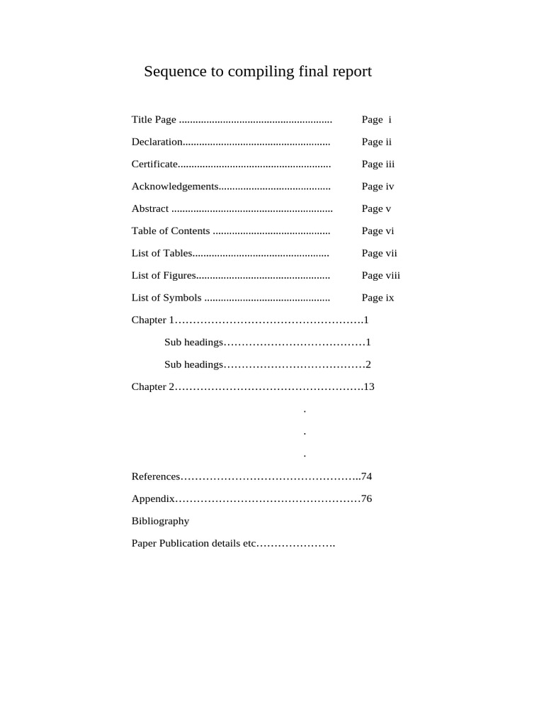 Sequence To Compiling Final Report | PDF