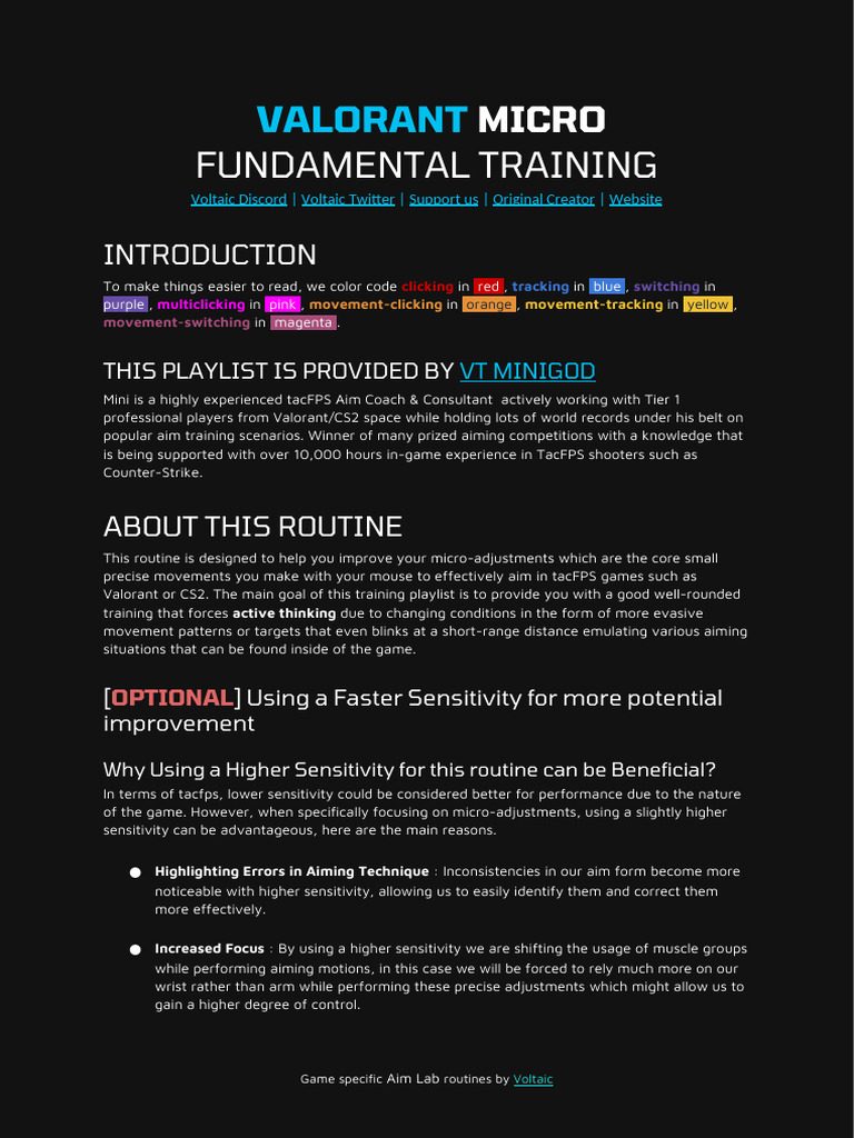 Voltaic Aimlabs x Valorant - Micro Core Aim Training by VT MINI | PDF