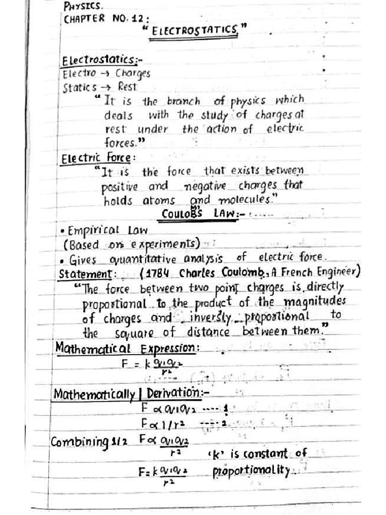 Electrostatics | PDF