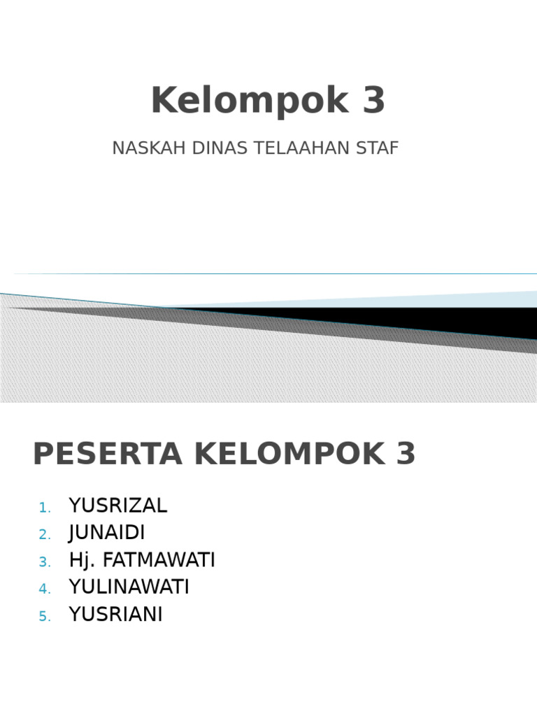Power Point Susunan Dan Bentuk Naskah Dinas Telaahan Staf | PDF ...