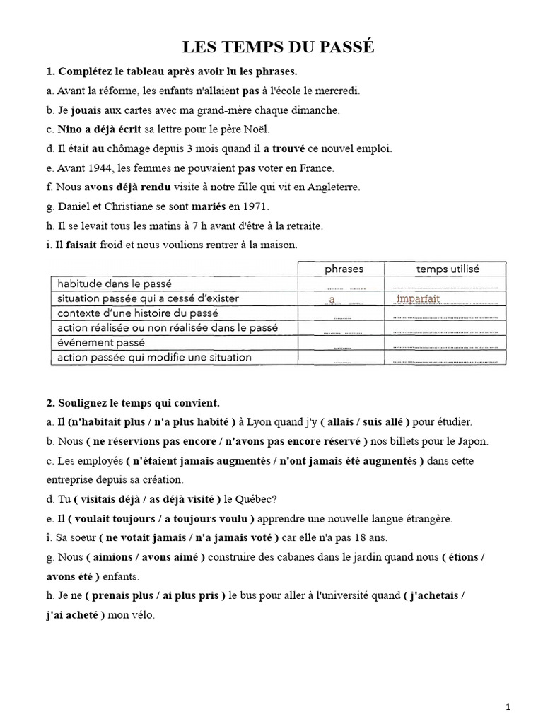 LES TEMPS DU PASSÉ | PDF