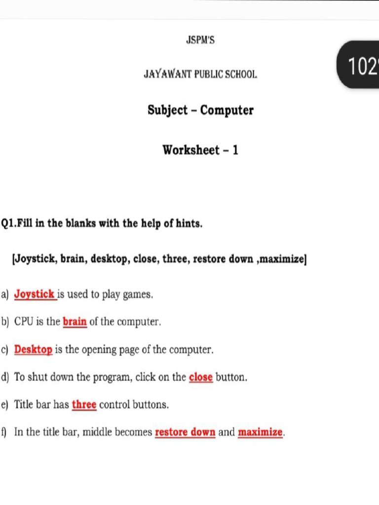 Class 2 All Computer Worksheet 20-Sep-2024 16-00-40 | PDF