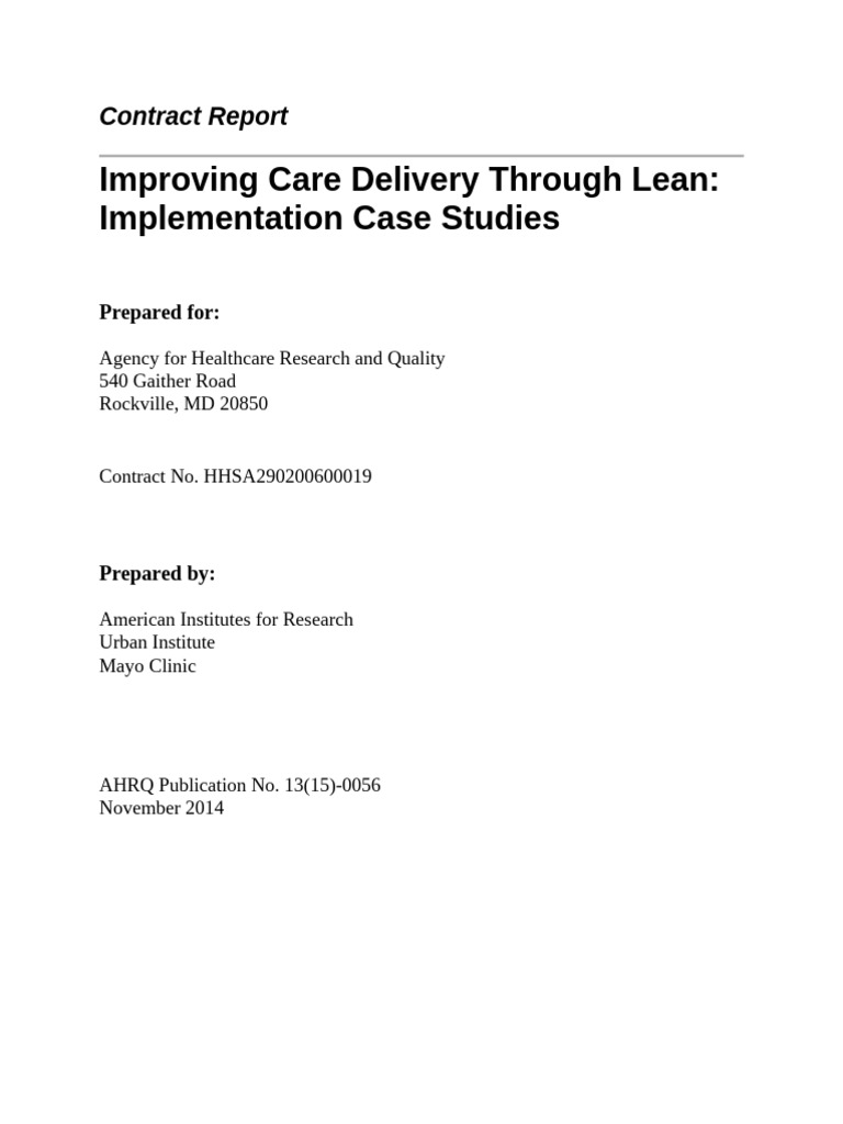 Improving Care Delivery Through Lean | PDF