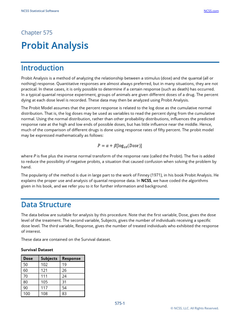 Probit Analysis | PDF