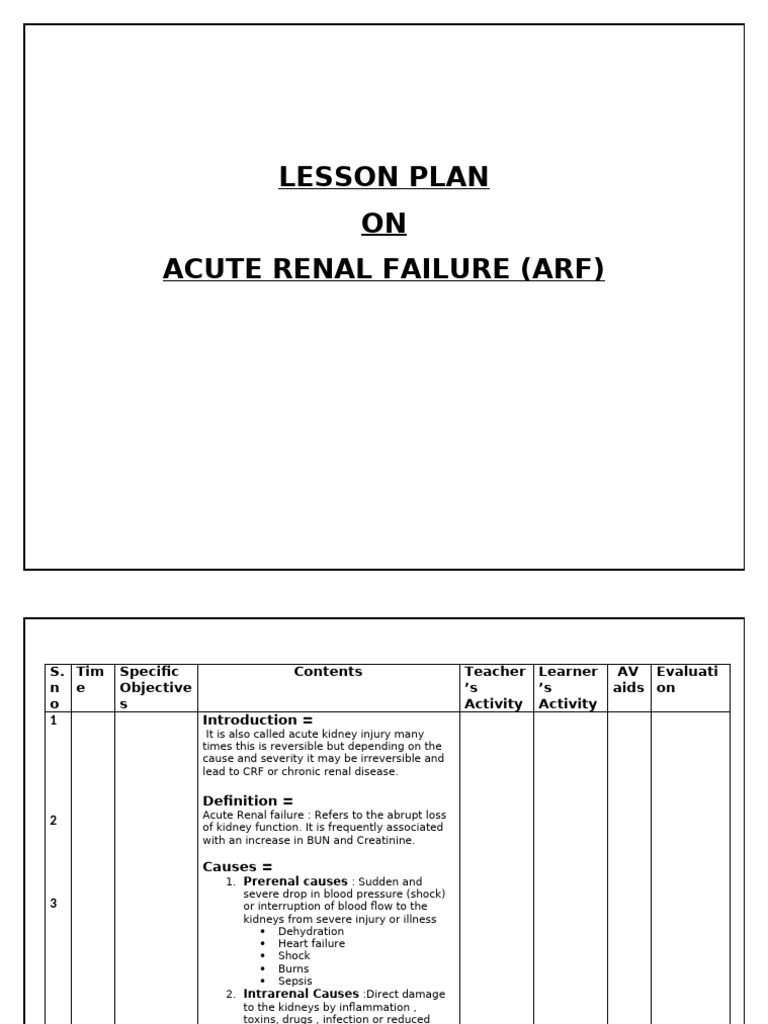 Acute Renal Failure (Arf) | PDF