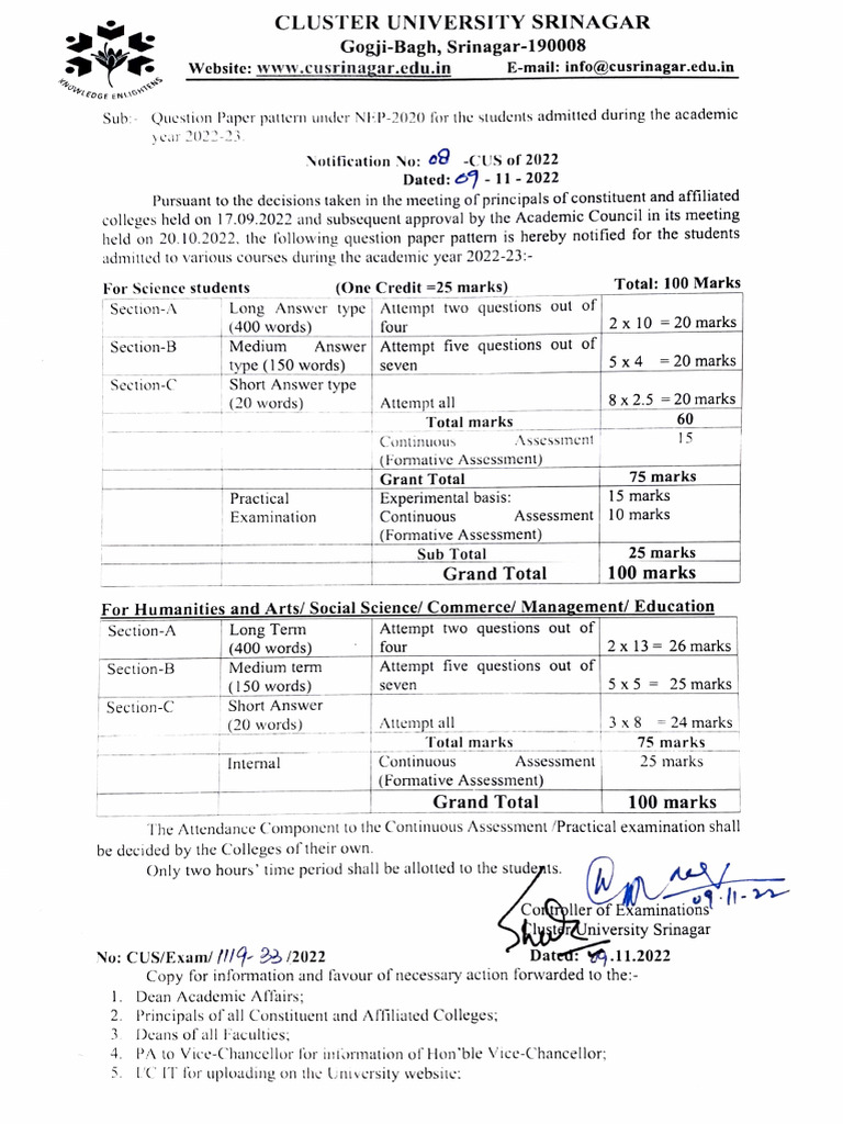 Question Paper Pattern Nep 2020 | PDF