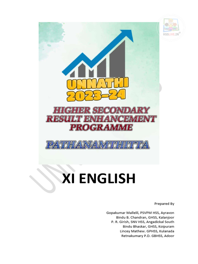 Hsslive HSS XI-English | PDF
