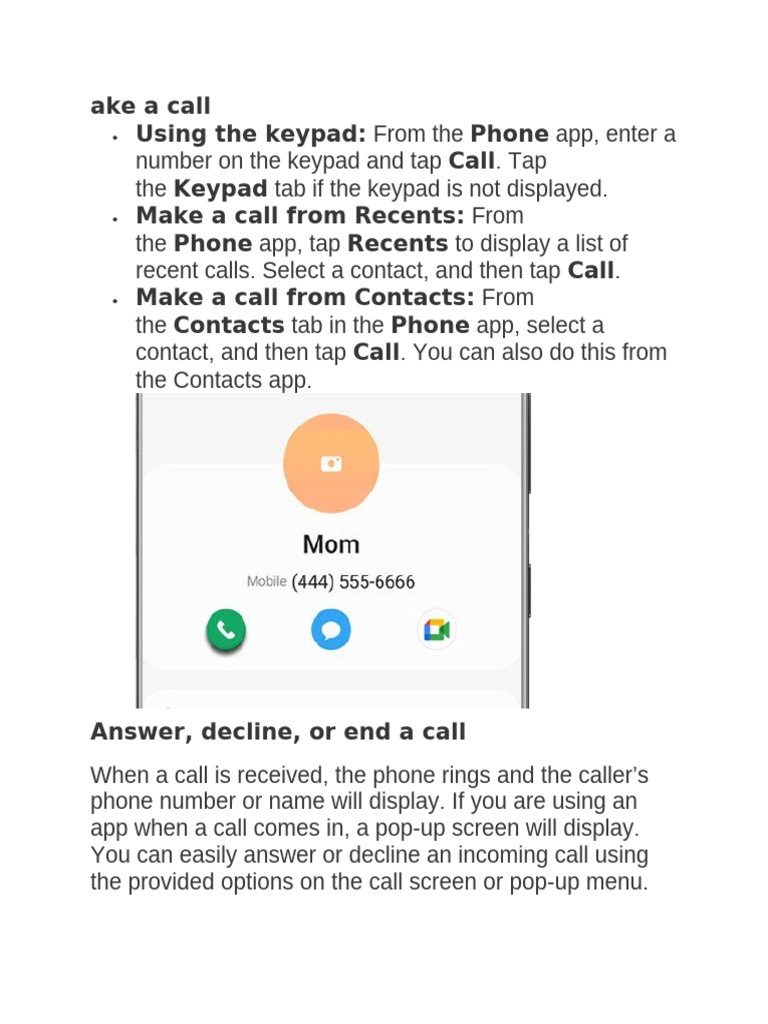Make A Call | PDF