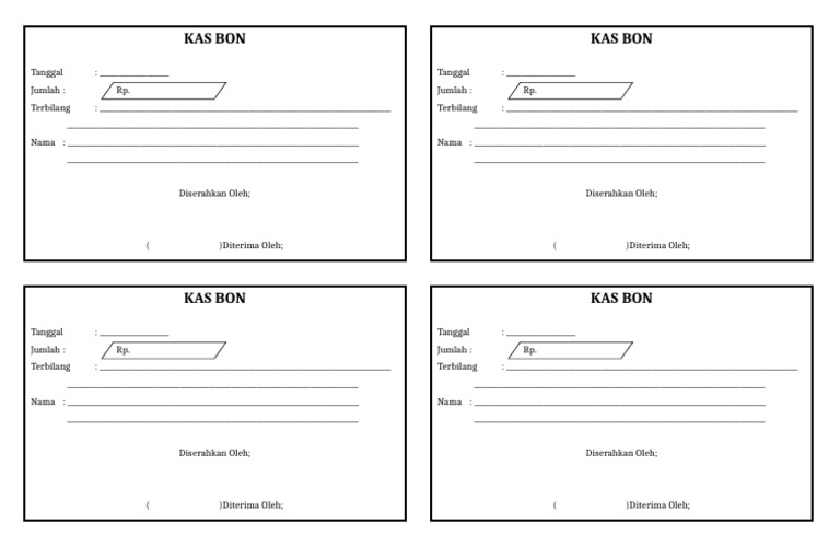 Form Kas Bon | PDF