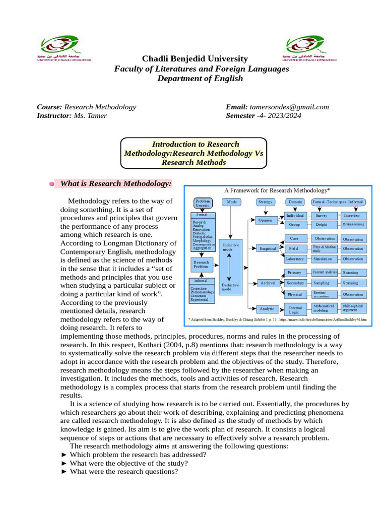 Lecture One. Introduction To Research Methodology | PDF
