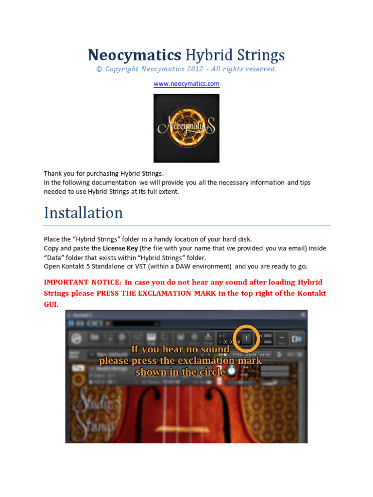Neocymatics Hybrid Strings | PDF