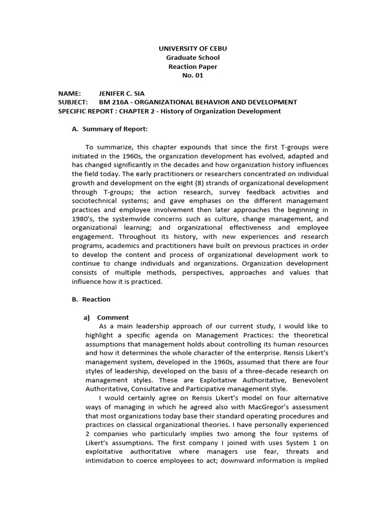 Reaction Paper | PDF