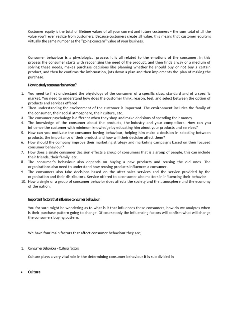 Customer equity | PDF