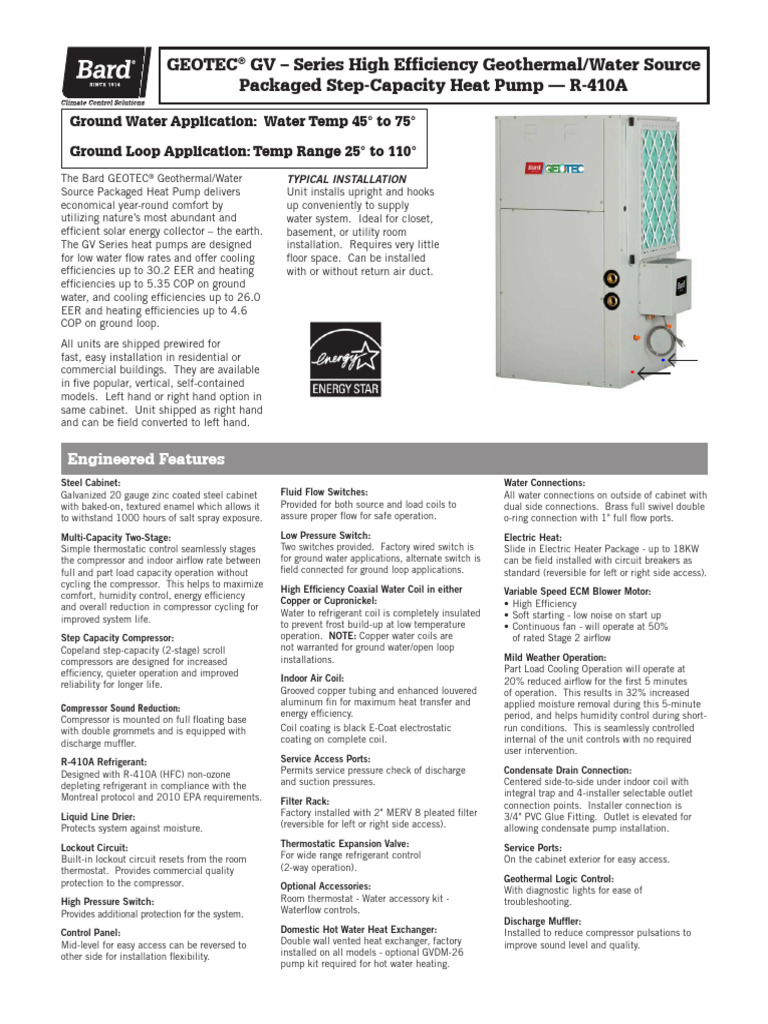 Bard Geotec Heat Pump | PDF