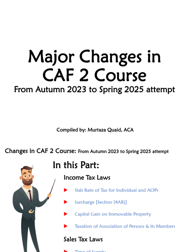 CAF 2 Course Tax Changes 2025 | PDF | Taxes | Capital Gain
