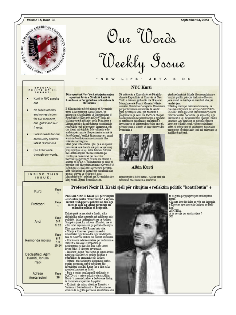 Newsletter Volume 15 Issue 33 | PDF