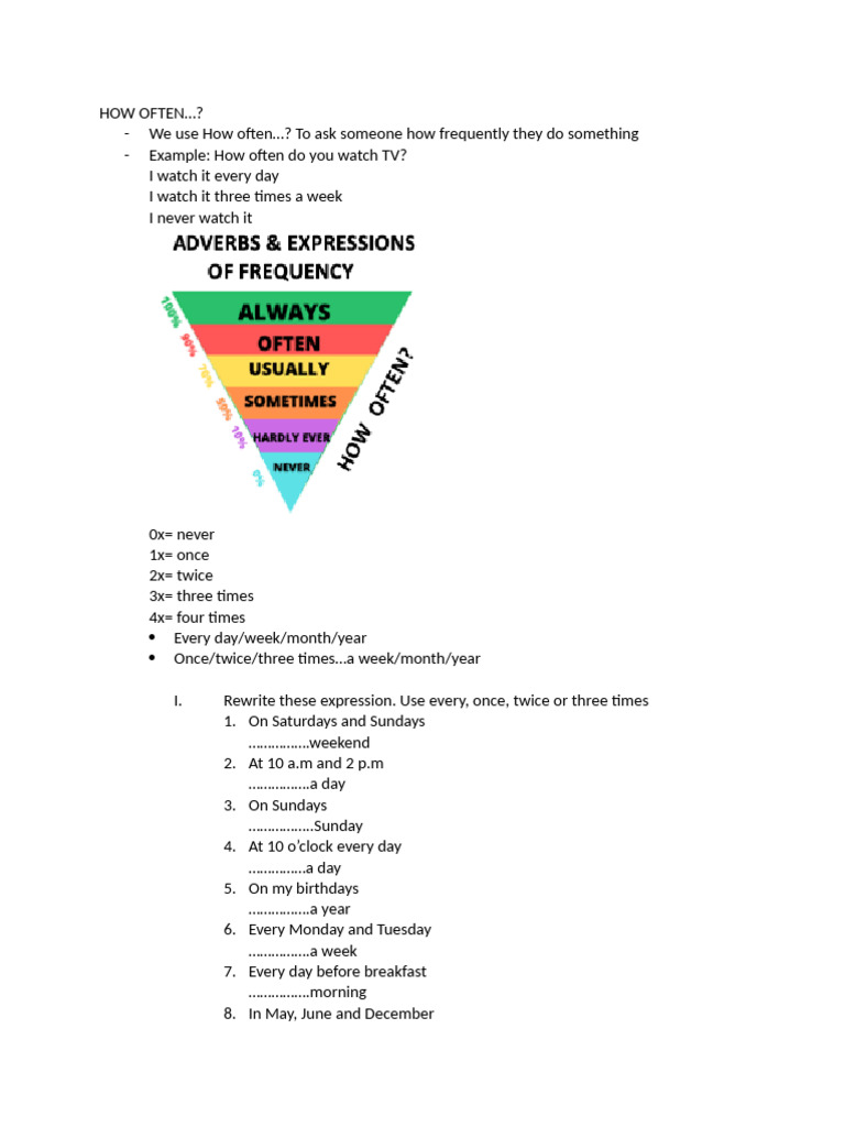 How Often | PDF | Foreign Language Studies
