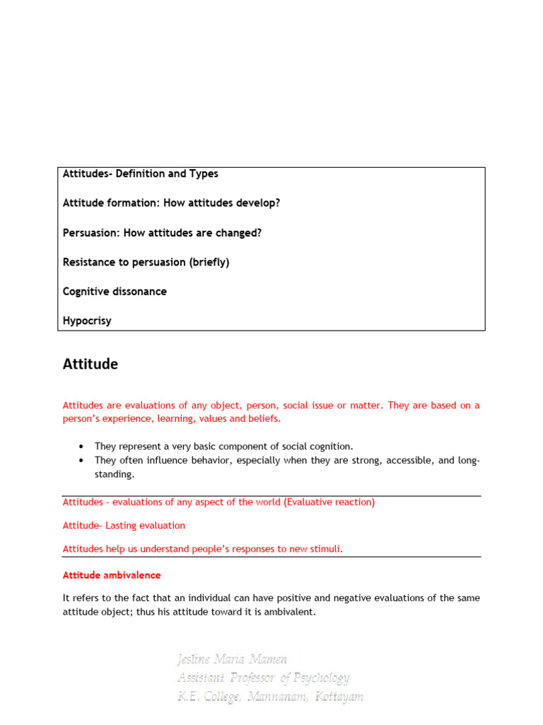 Module 4 Attitude Note | PDF