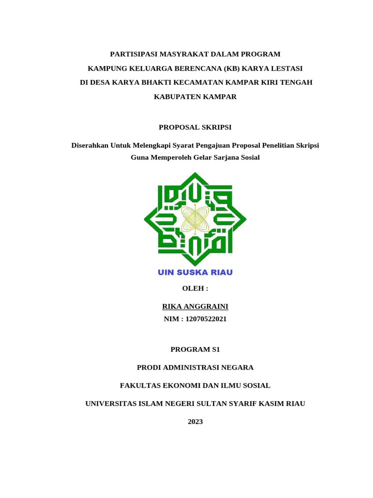 Proposal Bab 1 | PDF