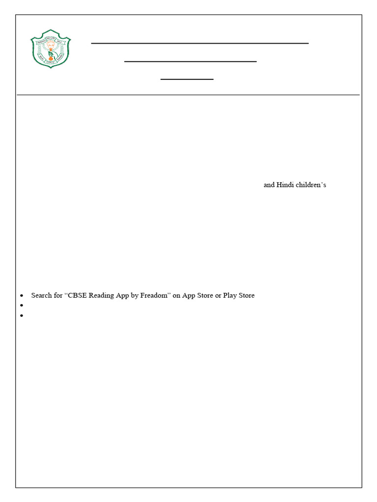 Delhi Publicschool, Electronic City: Launch of The CBSE Reading App | PDF