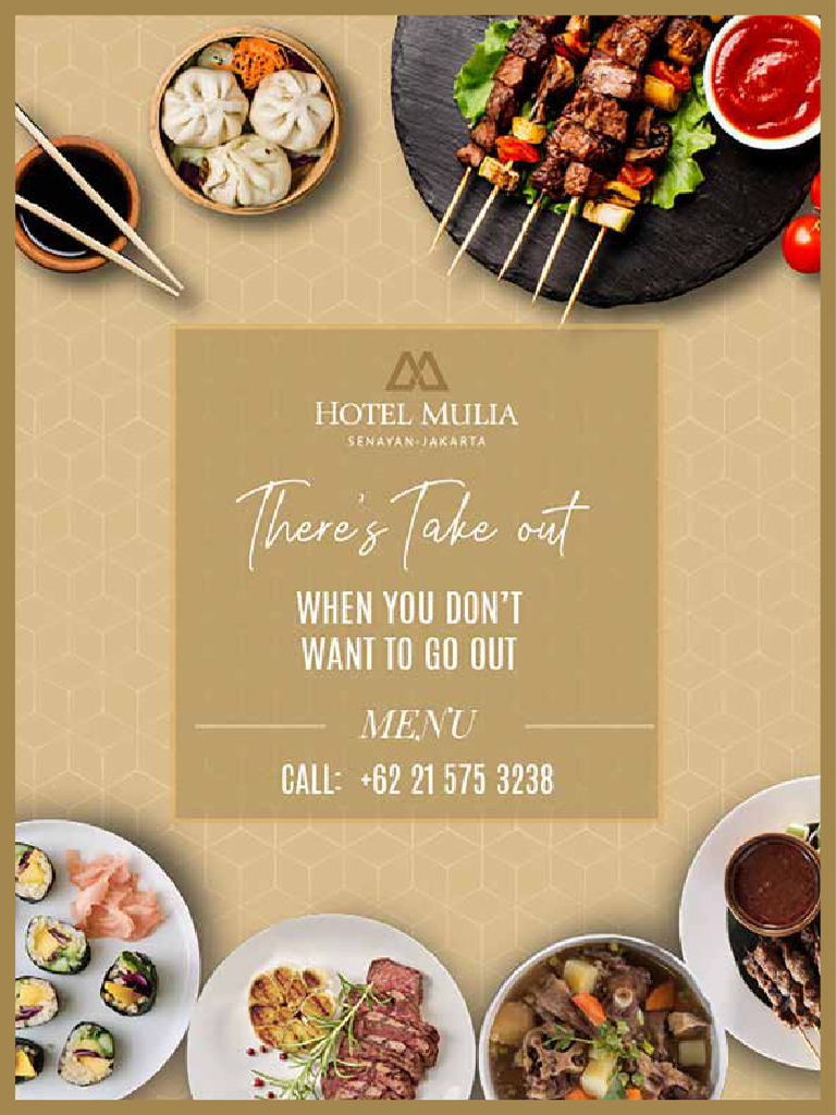 [Jakarta] [Hotel Mulia] Food to Go - Menu | PDF