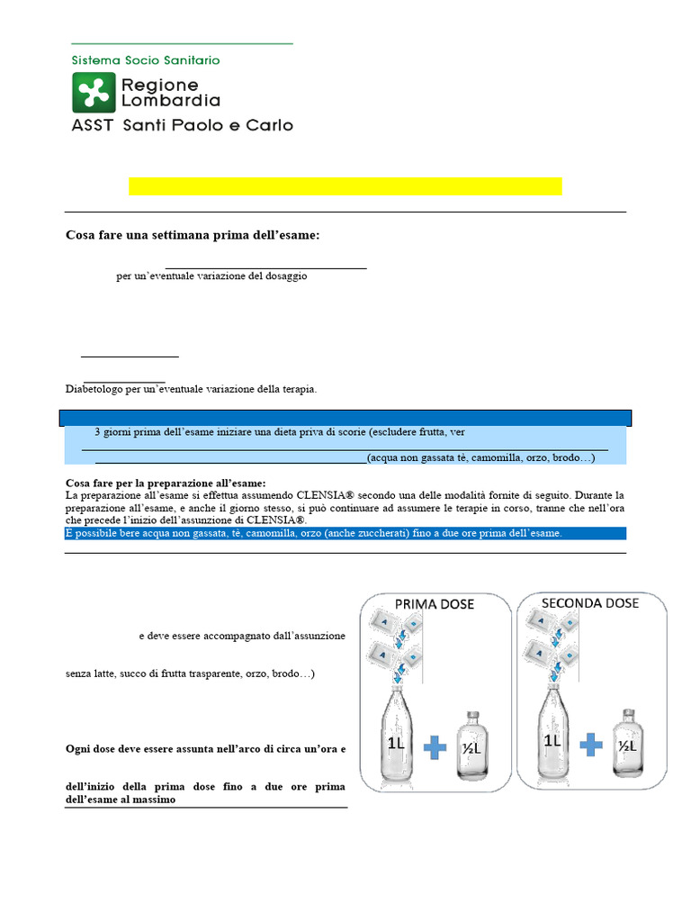 Colonscopia Clensia | PDF