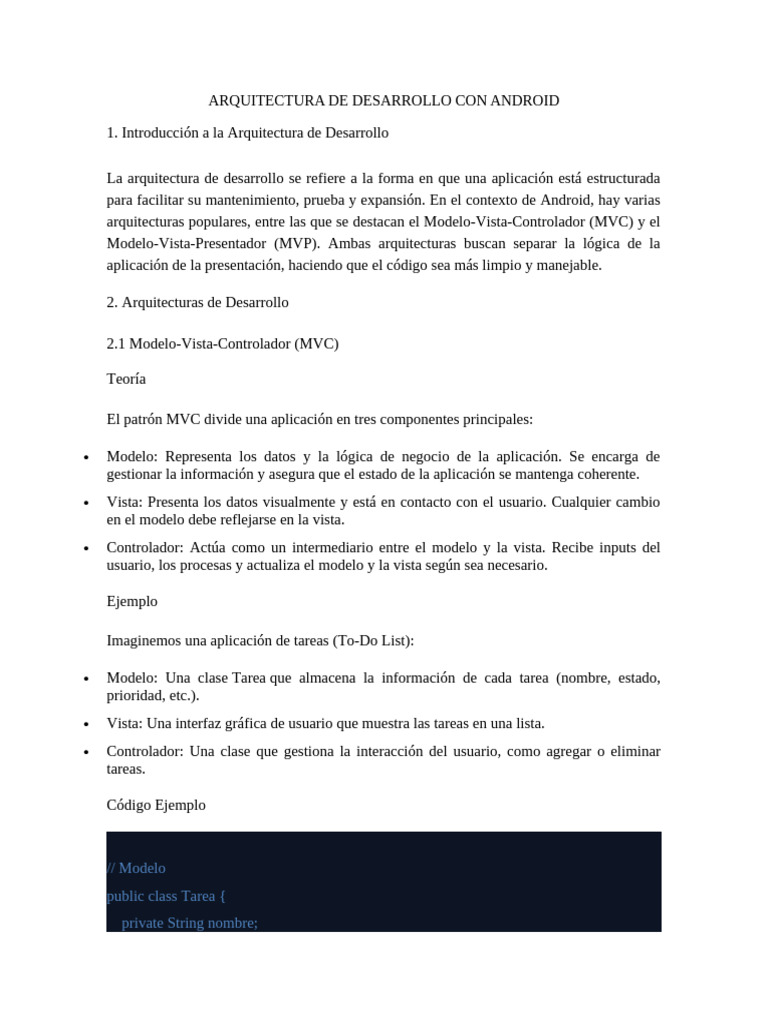 Arquitectura de Desarrollo Con Android 6to | PDF