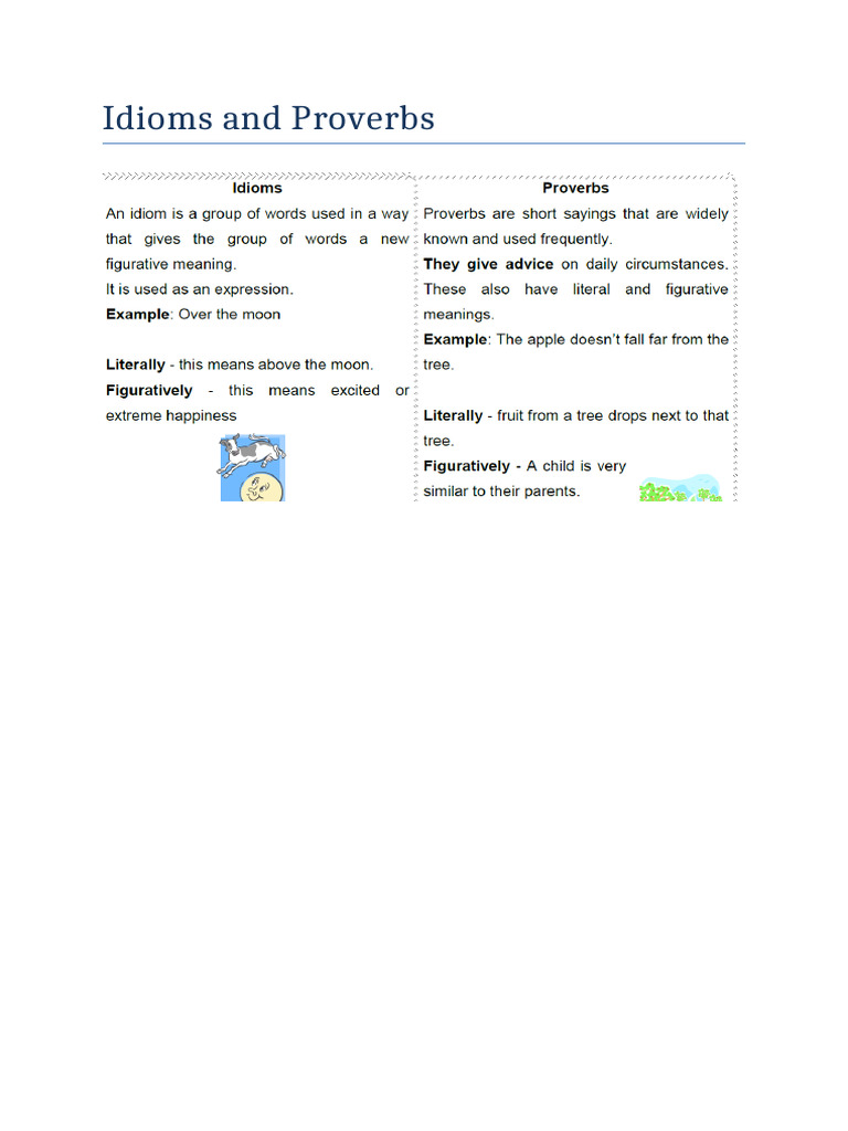 Idioms and Proverbs | PDF