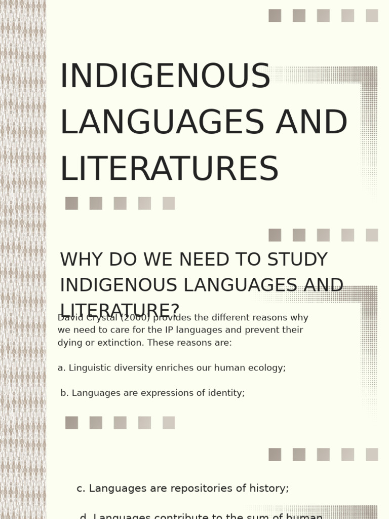 Indigenous Language and Literatures | PDF