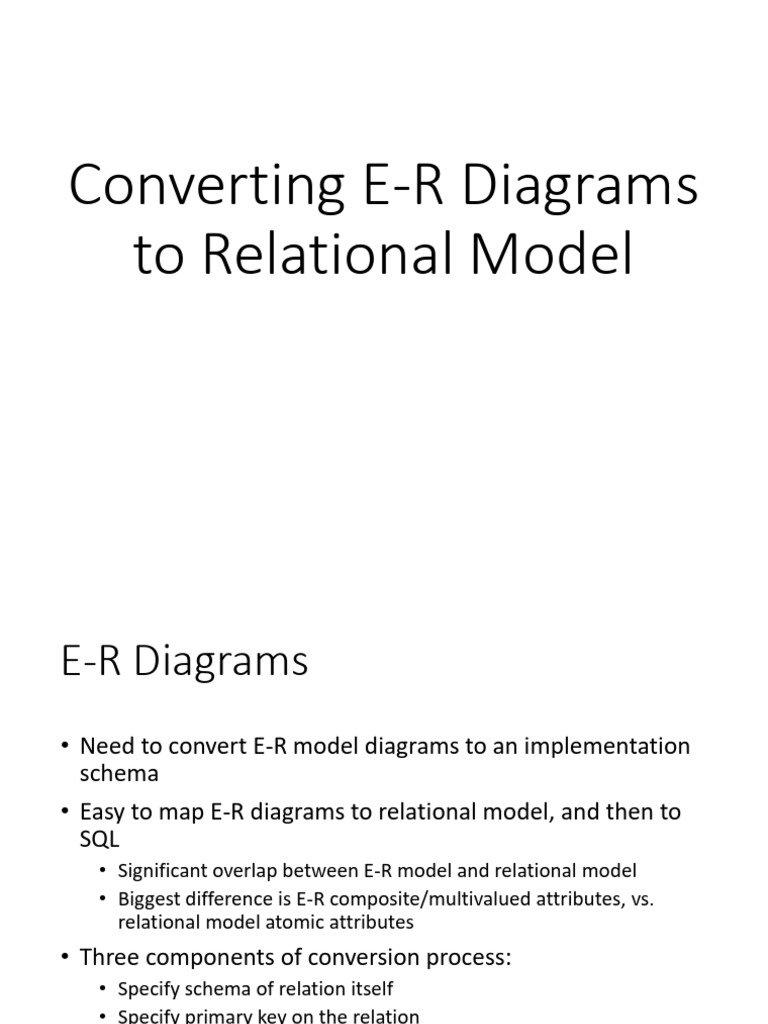 5-Converting E-R Diagrams To Relational Model | PDF