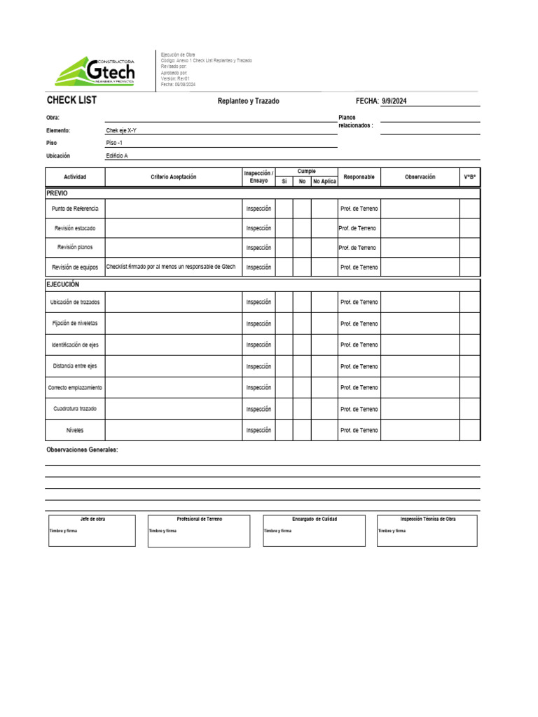 Trazado y Excavaciones Gtech | PDF