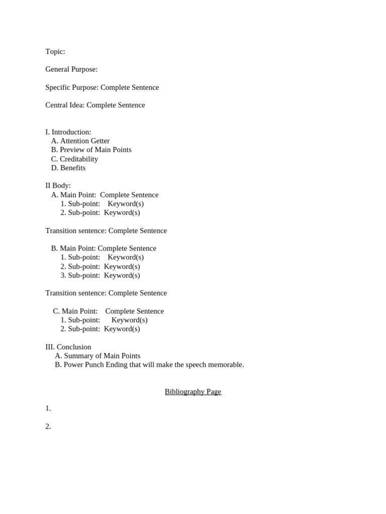 Standard Outline Format | PDF