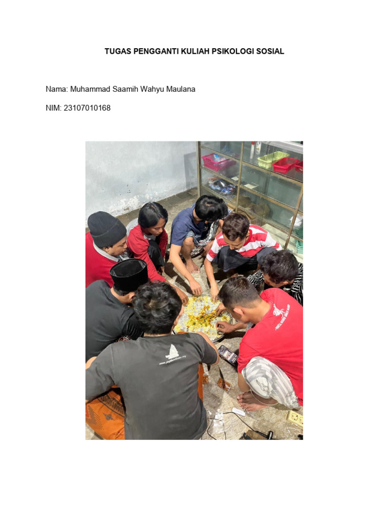 Tugas Pengganti Kuliah Psikologi Sosial | PDF