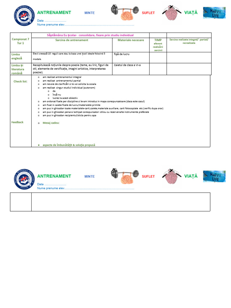 Antrenament Weekend | PDF