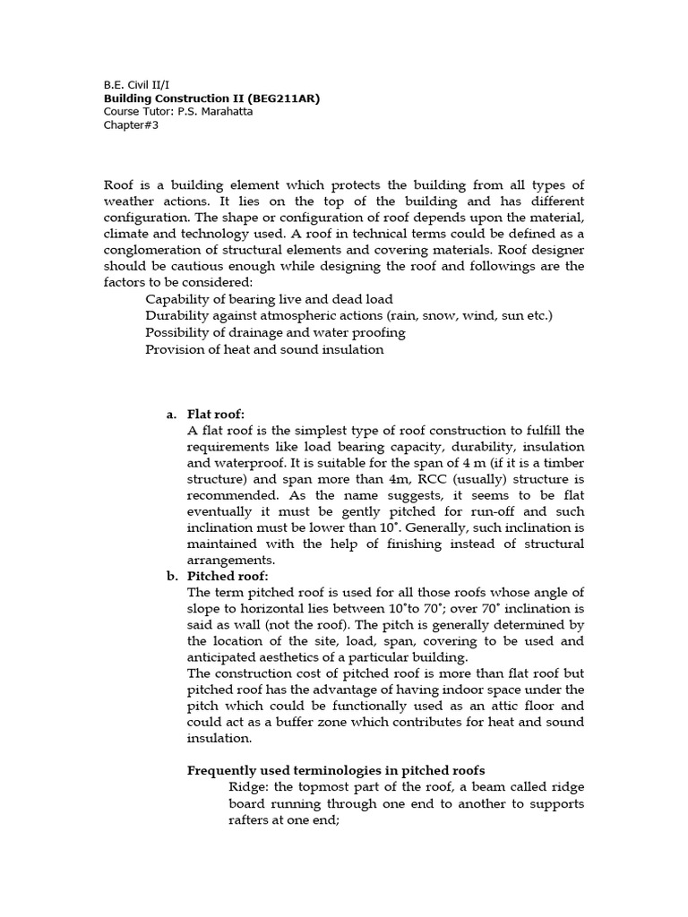 Roofs and Roof Coverings | PDF