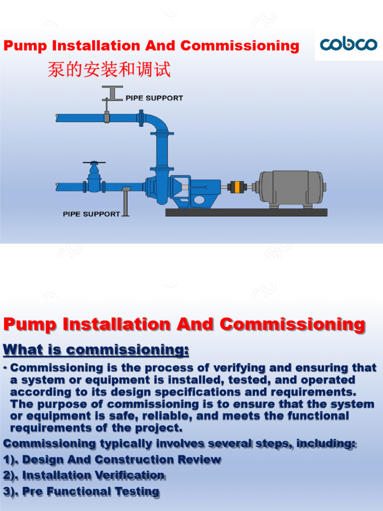 Pump Installation and Commisioning | PDF