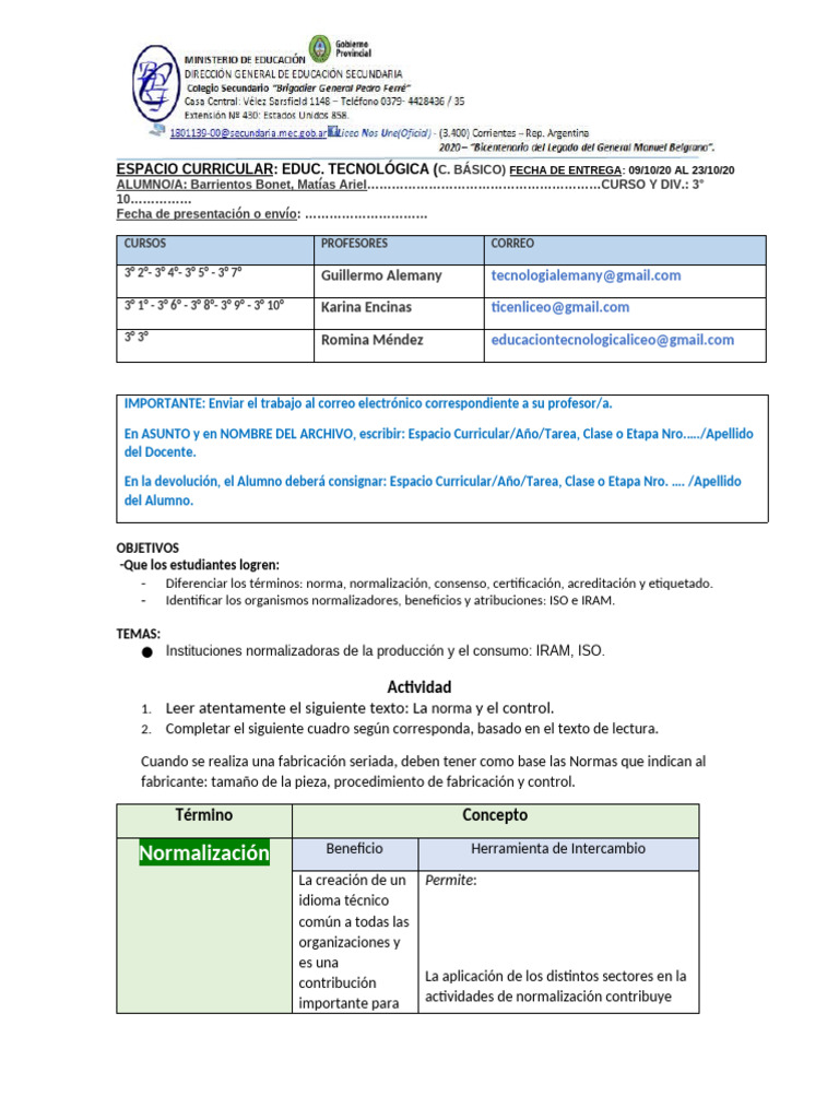 Activ-Educ Tecn-3° Año-9° Etapa | PDF | Evaluación | Crecimiento ...
