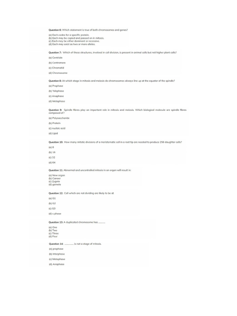 Biology 10th ICSE CHAPTER 2 MCQ | PDF