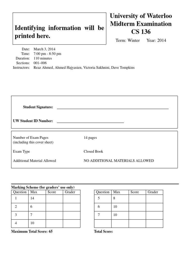 CS 136 Midterm | PDF