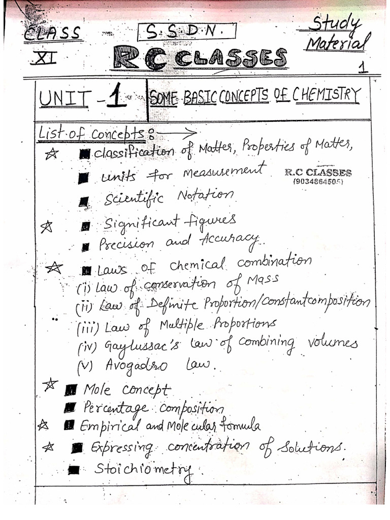 Ch-1 Some Basic Concept of Chemistry | PDF Ch-1 Some Basic Concept of Chemistry | PDF