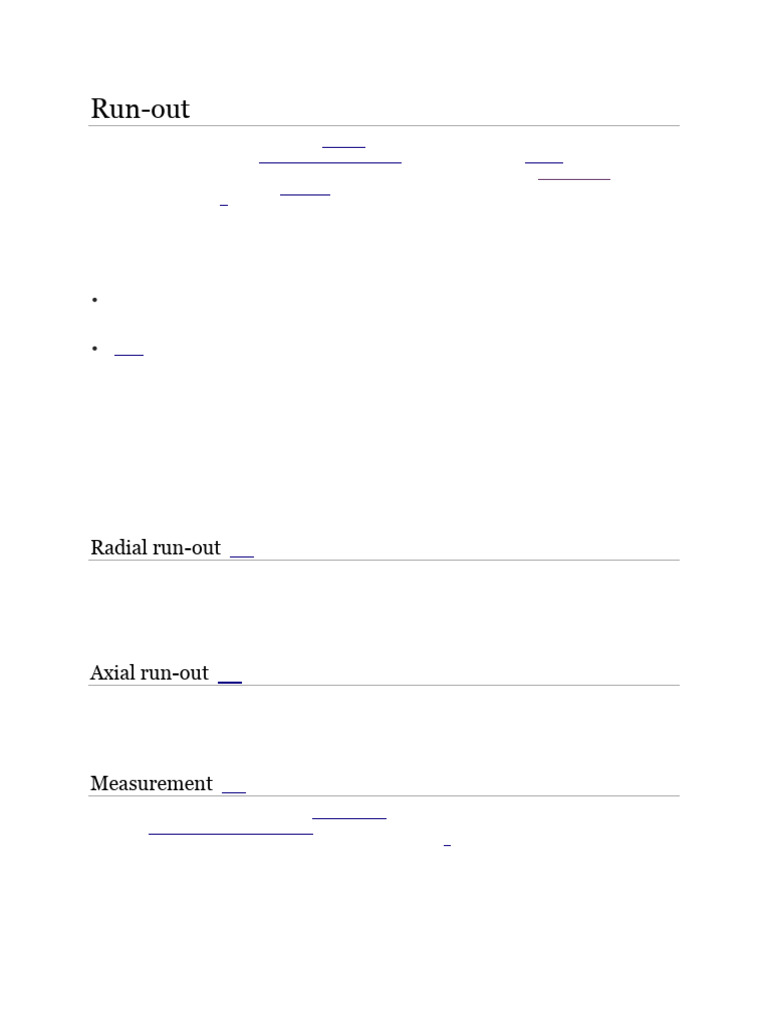Run Out Definition | PDF