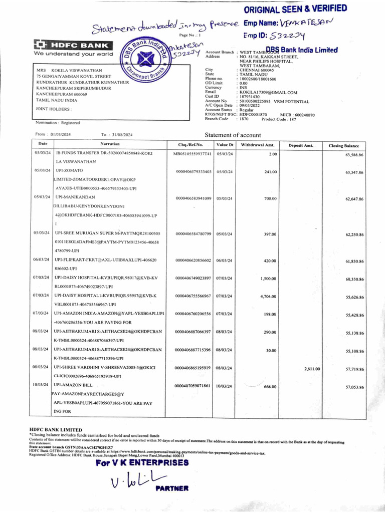 Kokila Statement With Osv | PDF