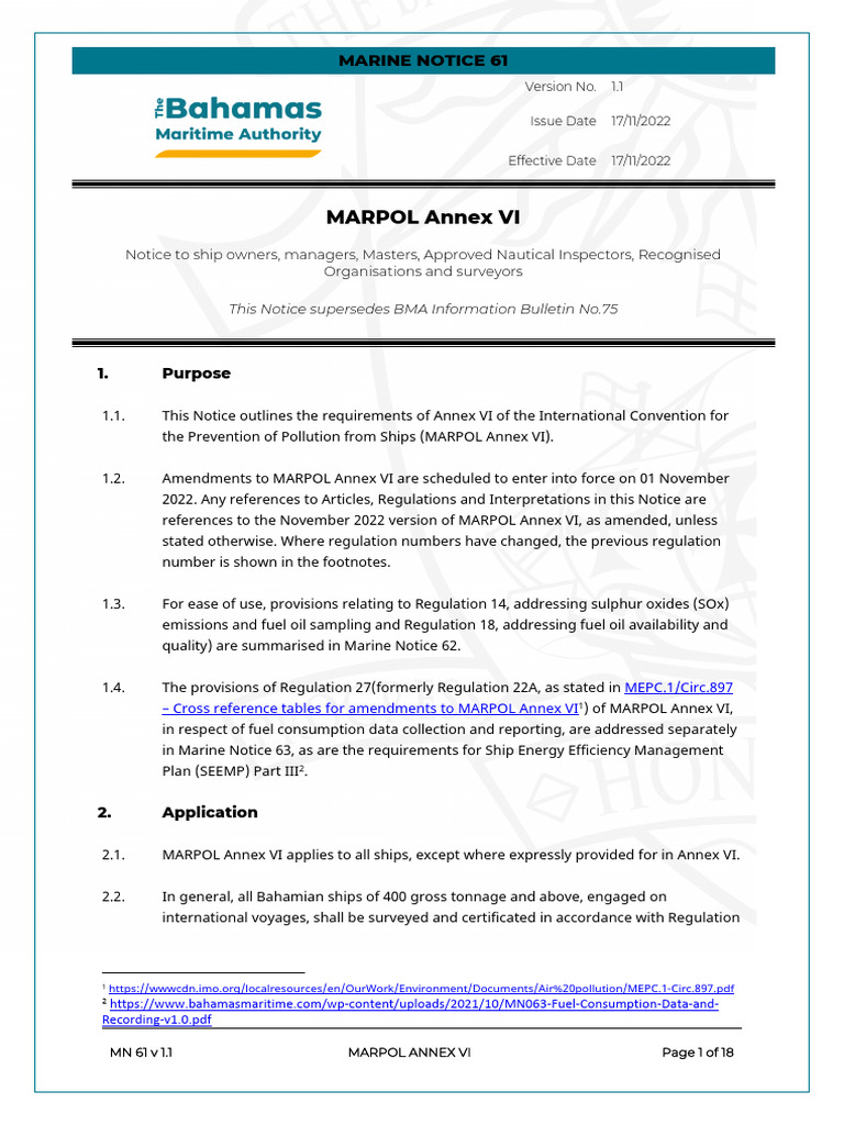 Mn061 Marpol Annex Vi v1.1 | PDF