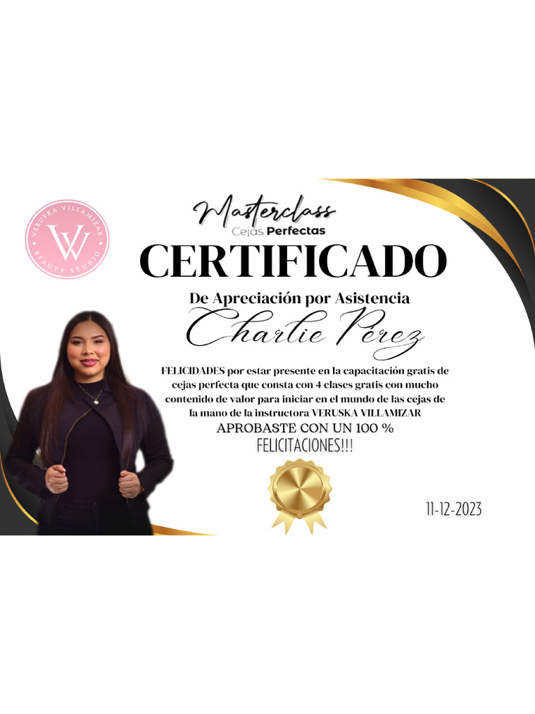 Certificado Master Class - Charlie Pérez | PDF