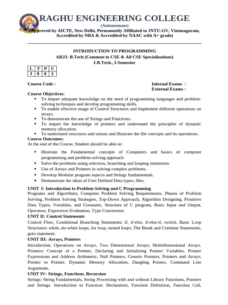 AR23 CP Tentantive Syllabus v5 | PDF